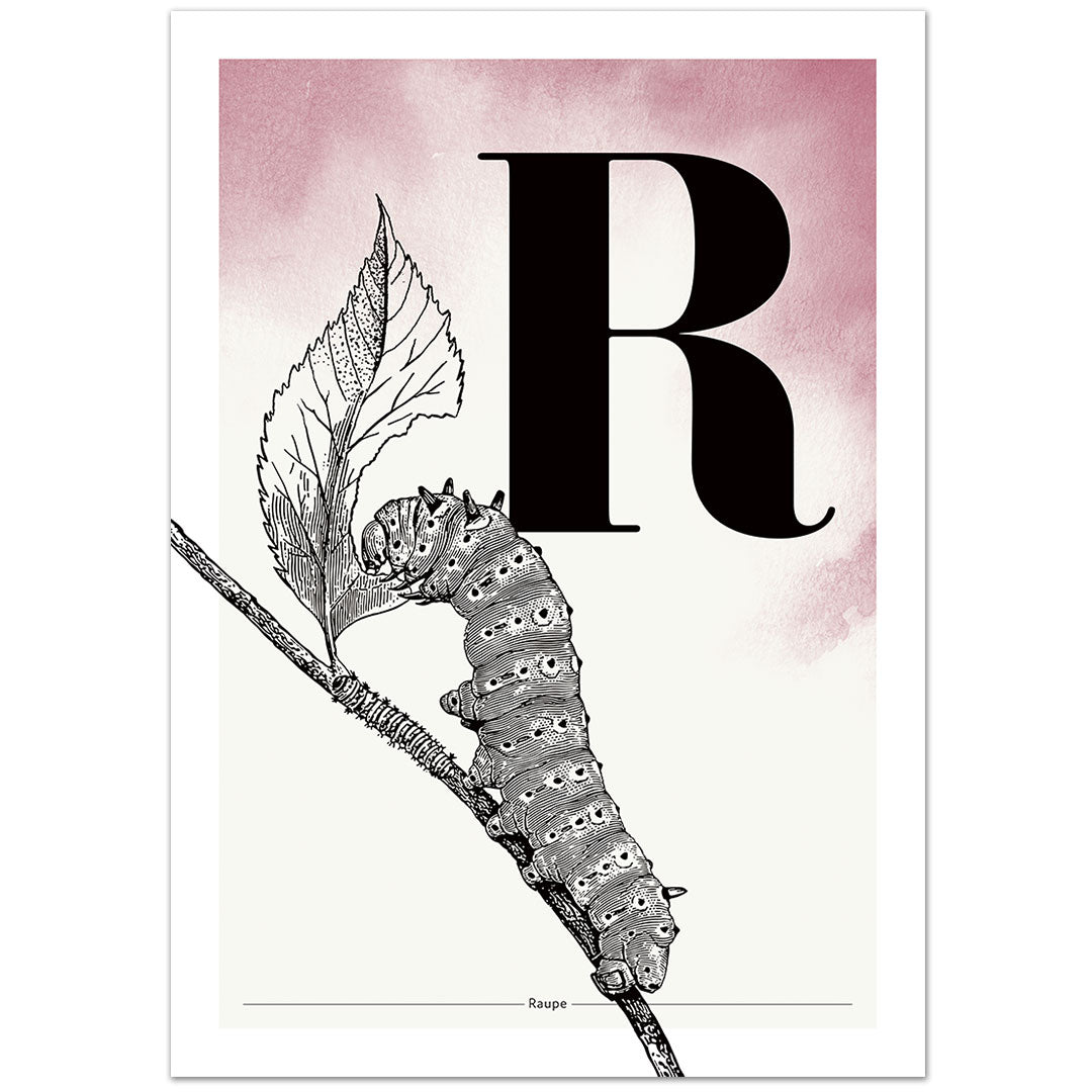 Personalisierbar: Buchstabe R wie Raupe – ein & alles Wandkunst